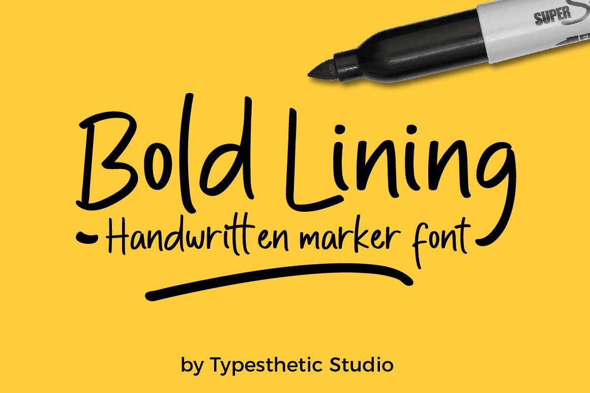 Bold Lining Handwritten Marker Font Download for Free