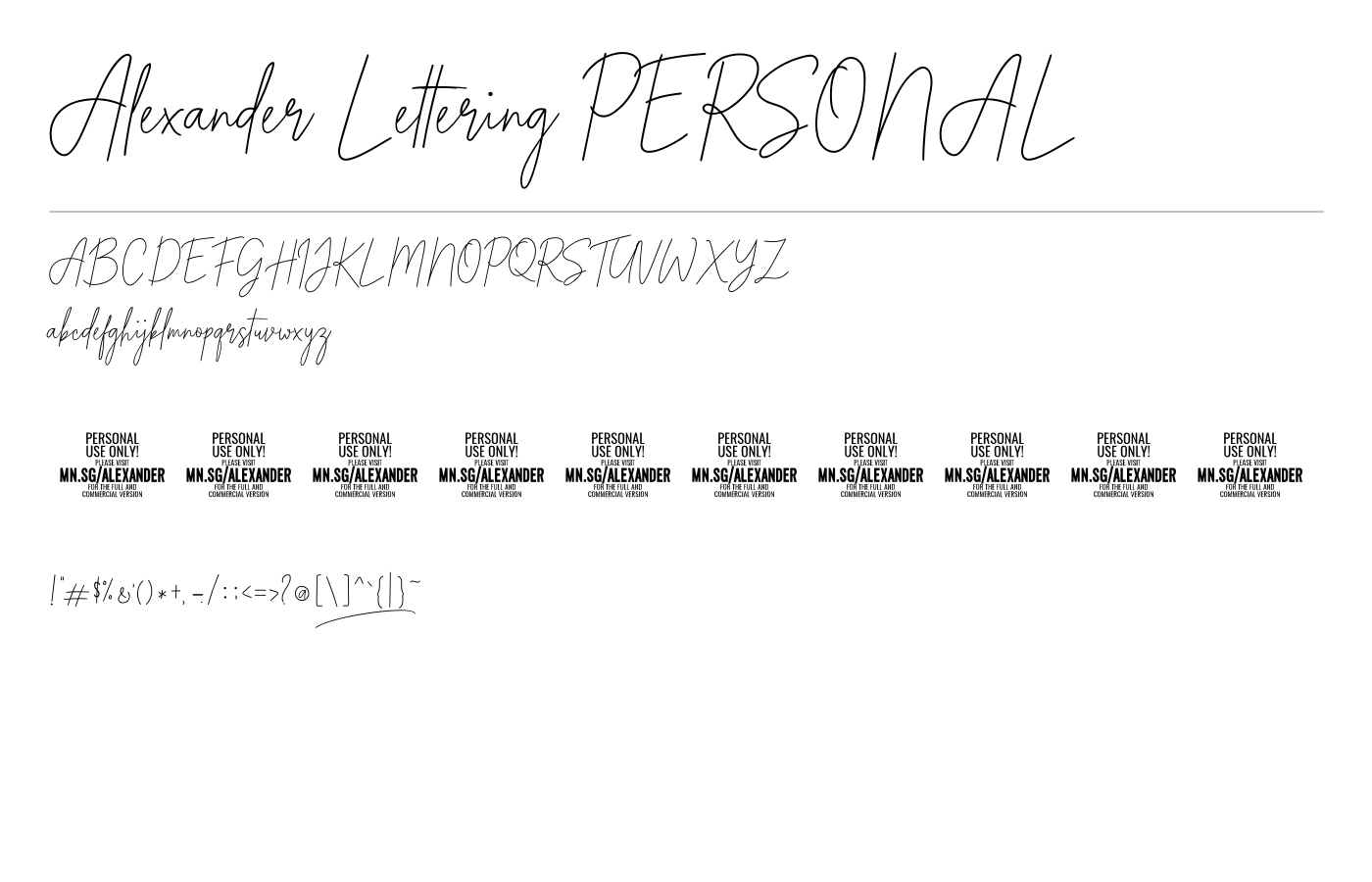 Alexander Lettering PERSONAL Font Download for Free