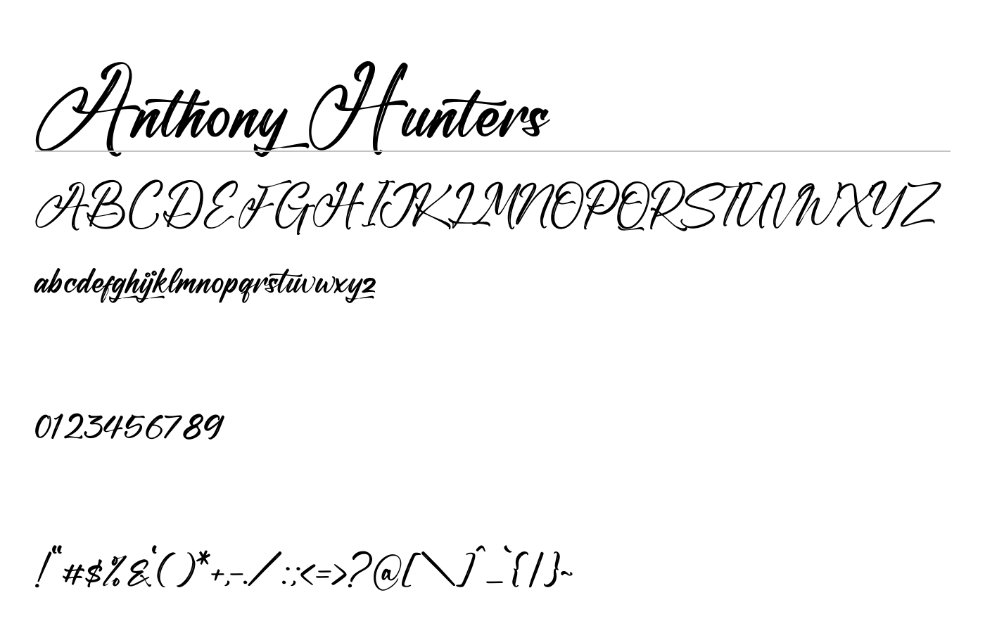 Anthony Hunters Font Download for Free
