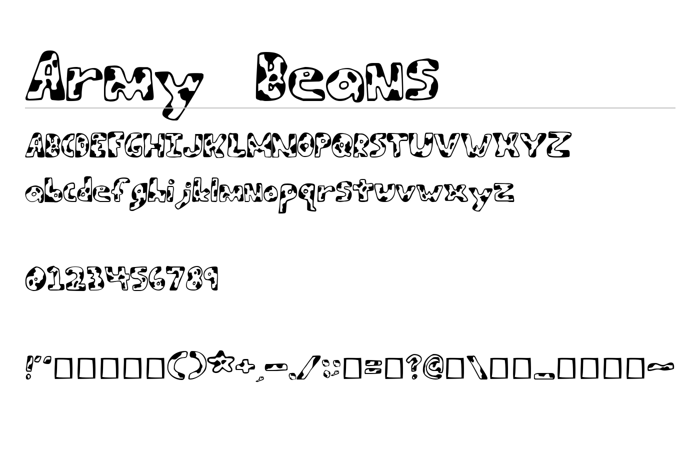 Army Beans Font Download for Free