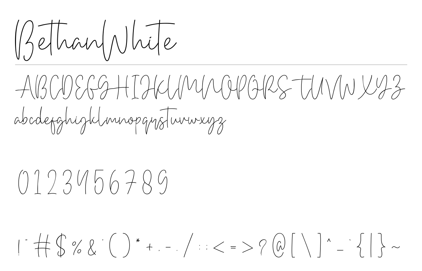 Bethan White Font Download for Free