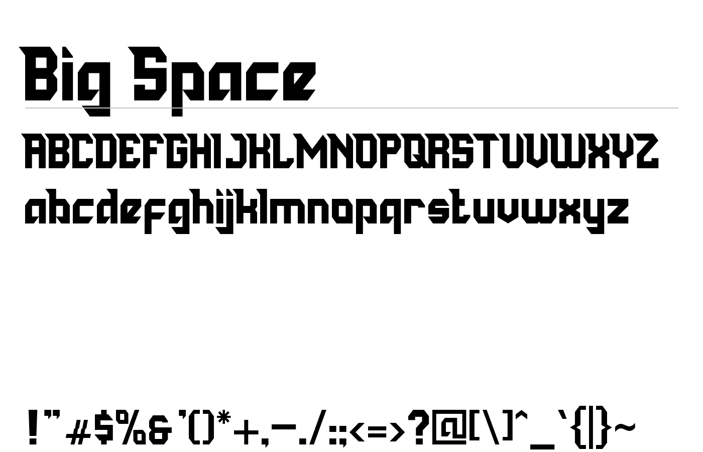 Big Space Font Download for Free