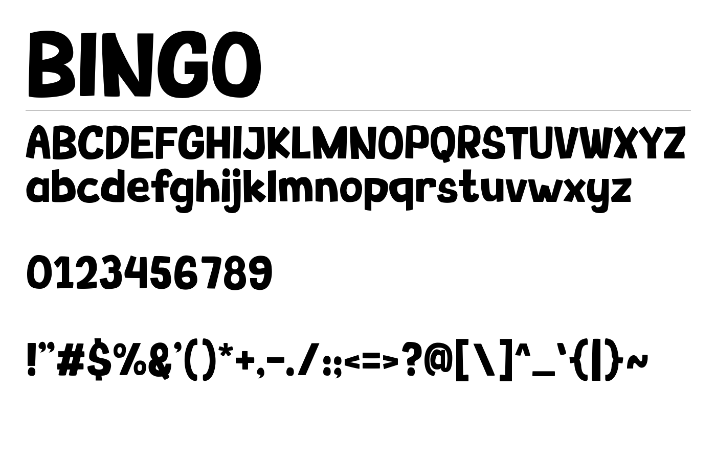 Bingo Font Download for Free