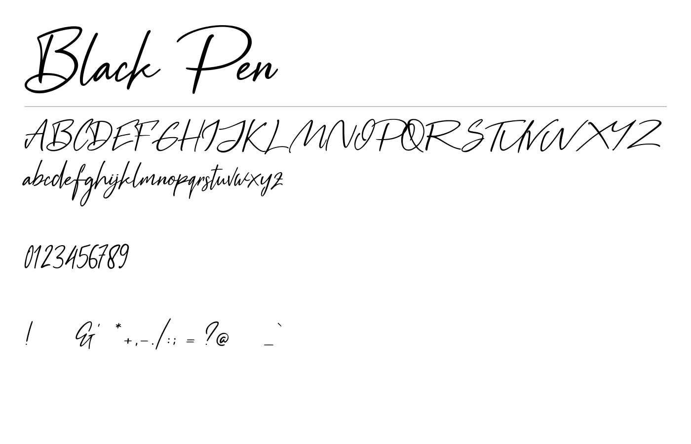 Black Pen Script Demo Font Download for Free