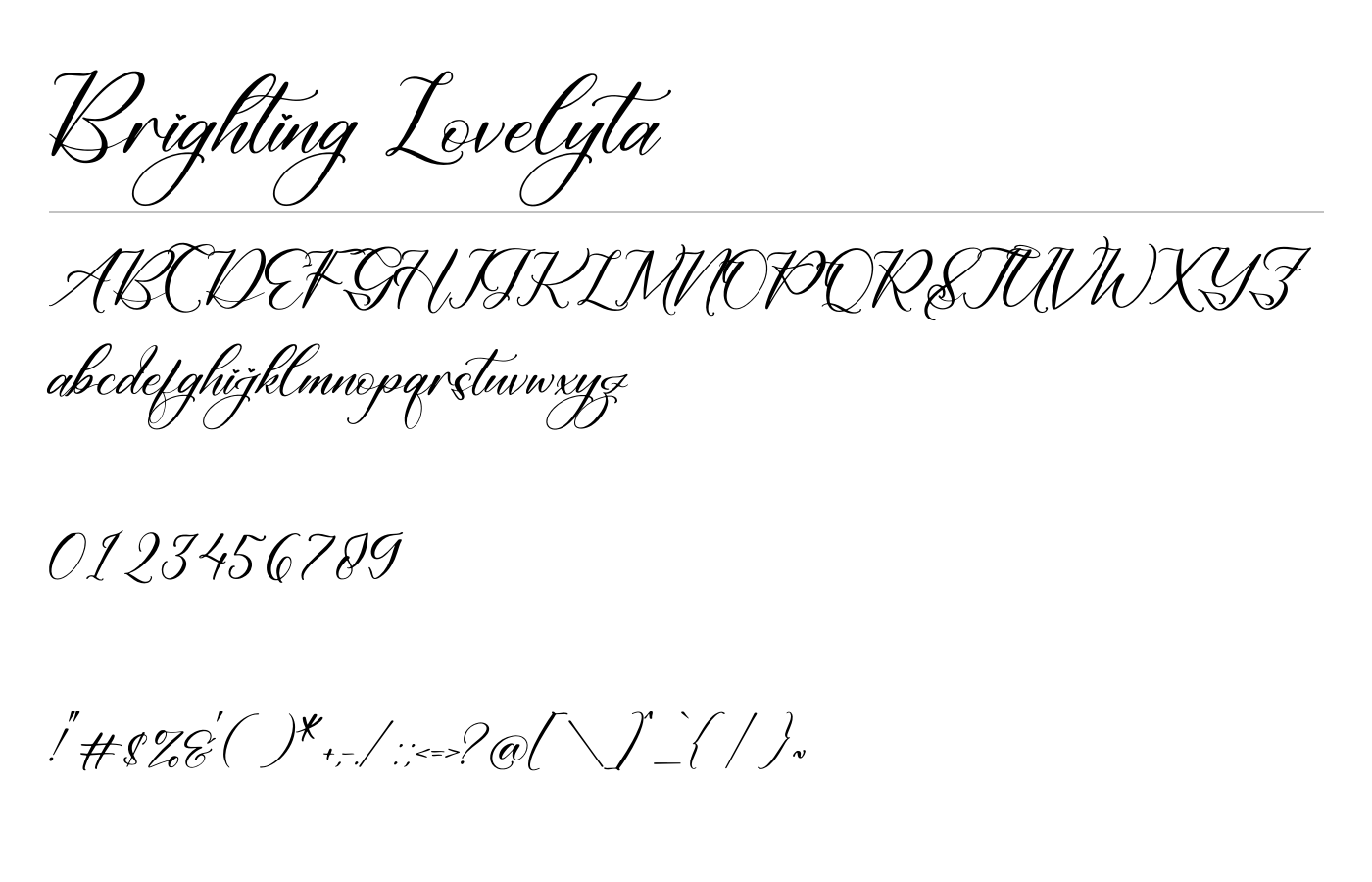Brighting Lovelyta Font Download for Free