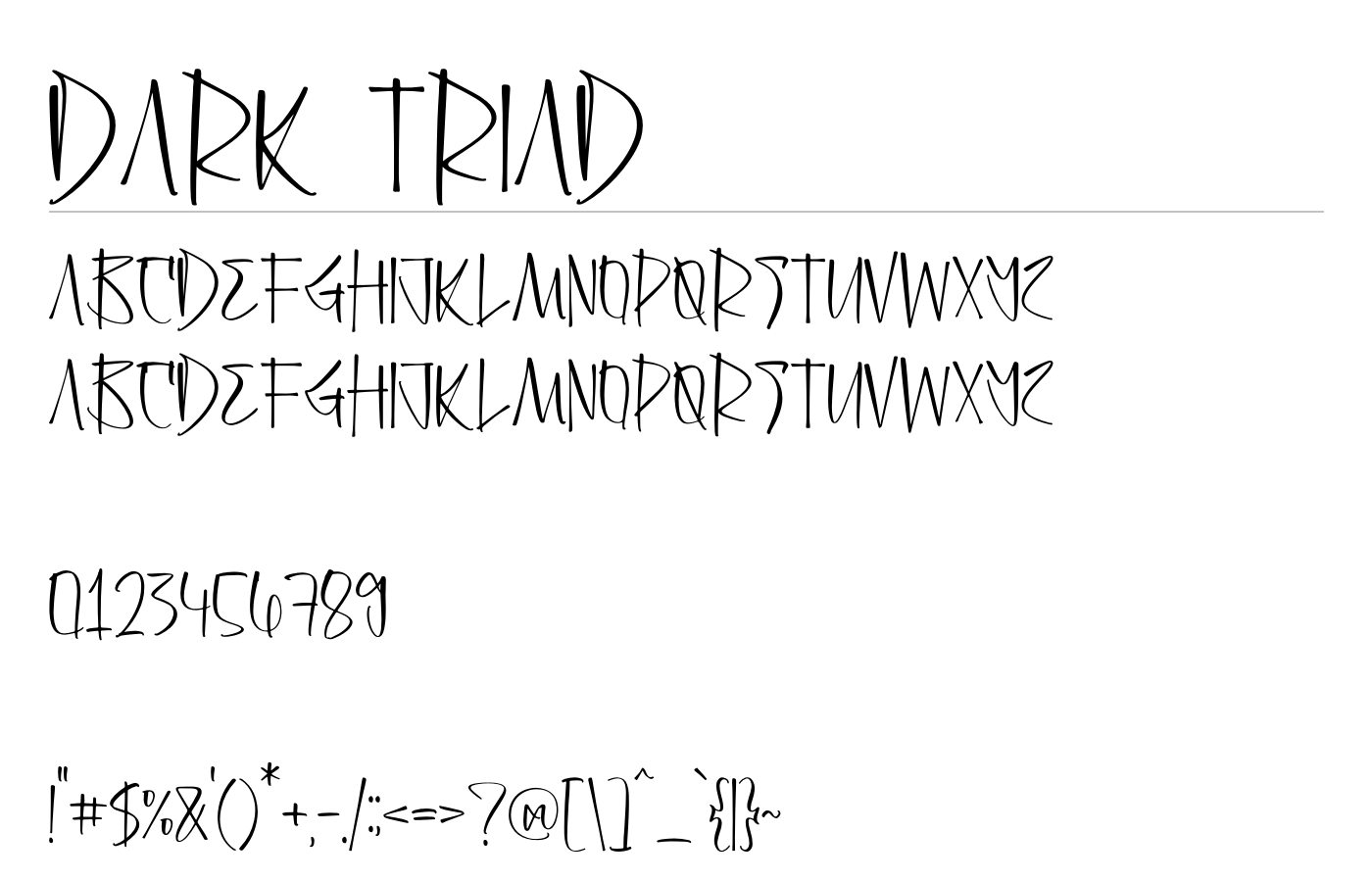 Dark Triad Font Download for Free