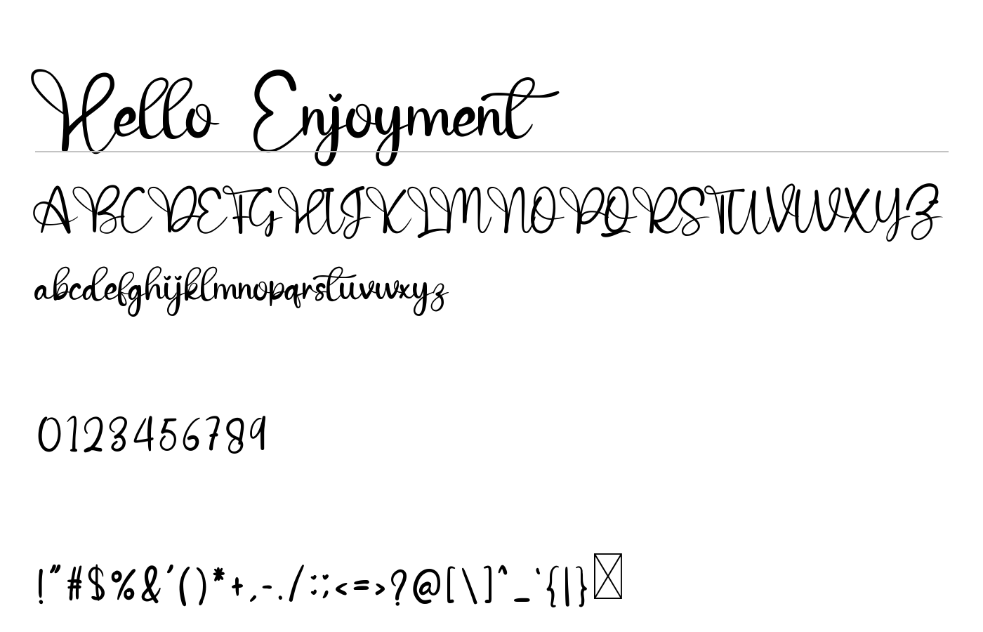 Hello Enjoyment Font Download for Free