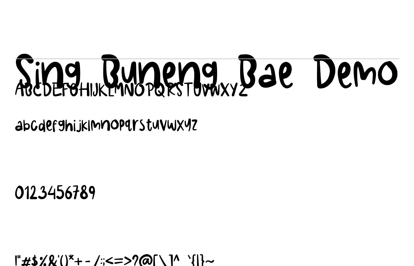 Sing Buneng Bae Font Download for Free