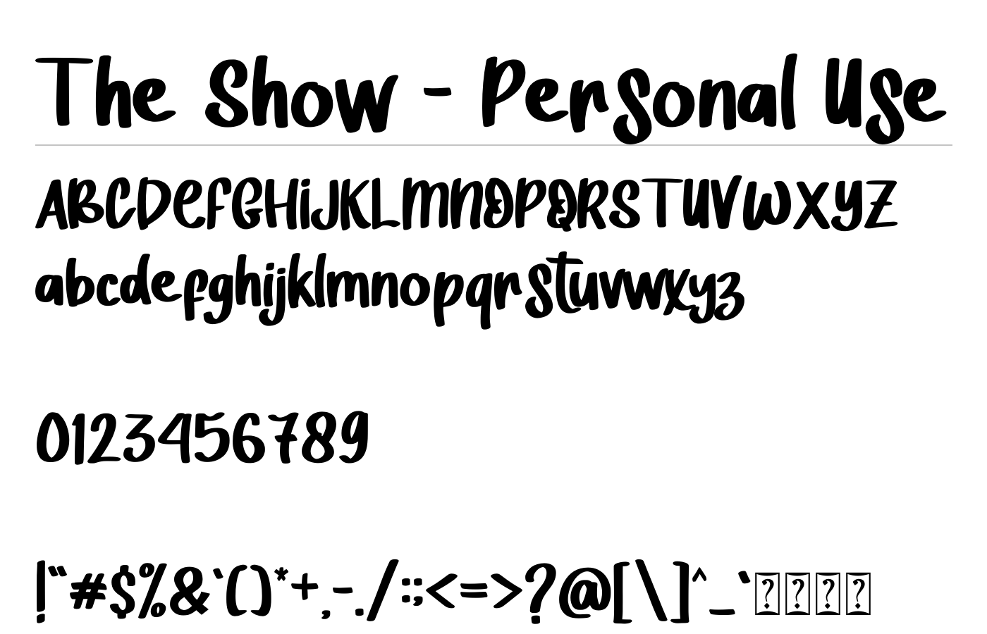 The Show Font Download for Free