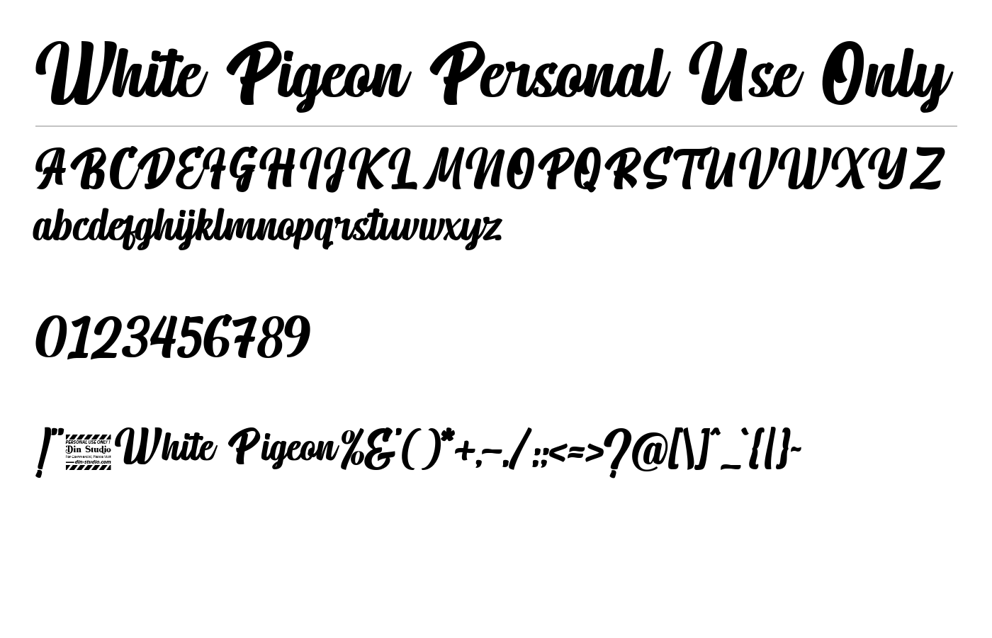 White Pigeon Font Download for Free